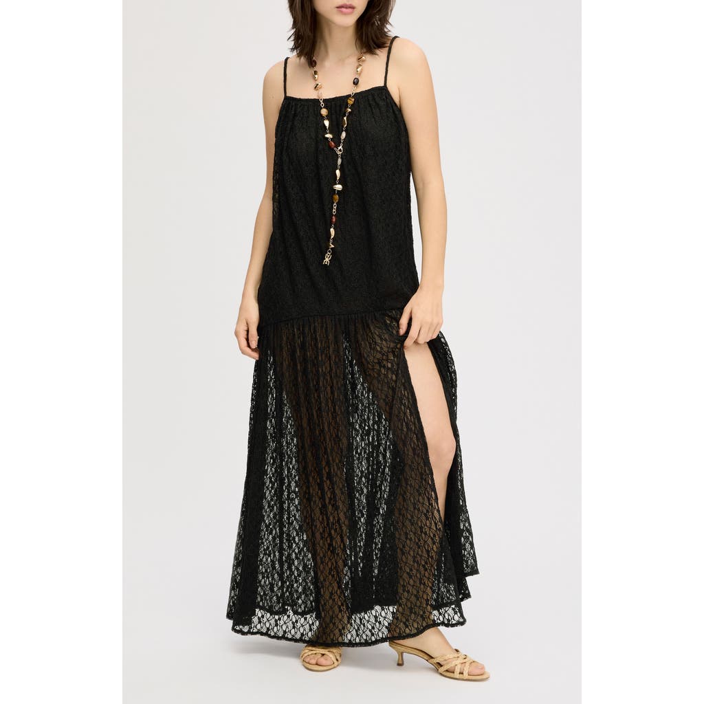 SAM EDELMAN Sleeveless Lace Drop Waist Midi Dress